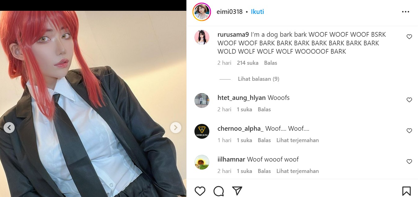 Bintang Film Dewasa Eimi Fukada Cosplay Jadi Makima, Netizen: Woof, Woof Bintang Film Dewasa Eimi Fukada Cosplay Jadi Makima, Netizen: Woof, Woof